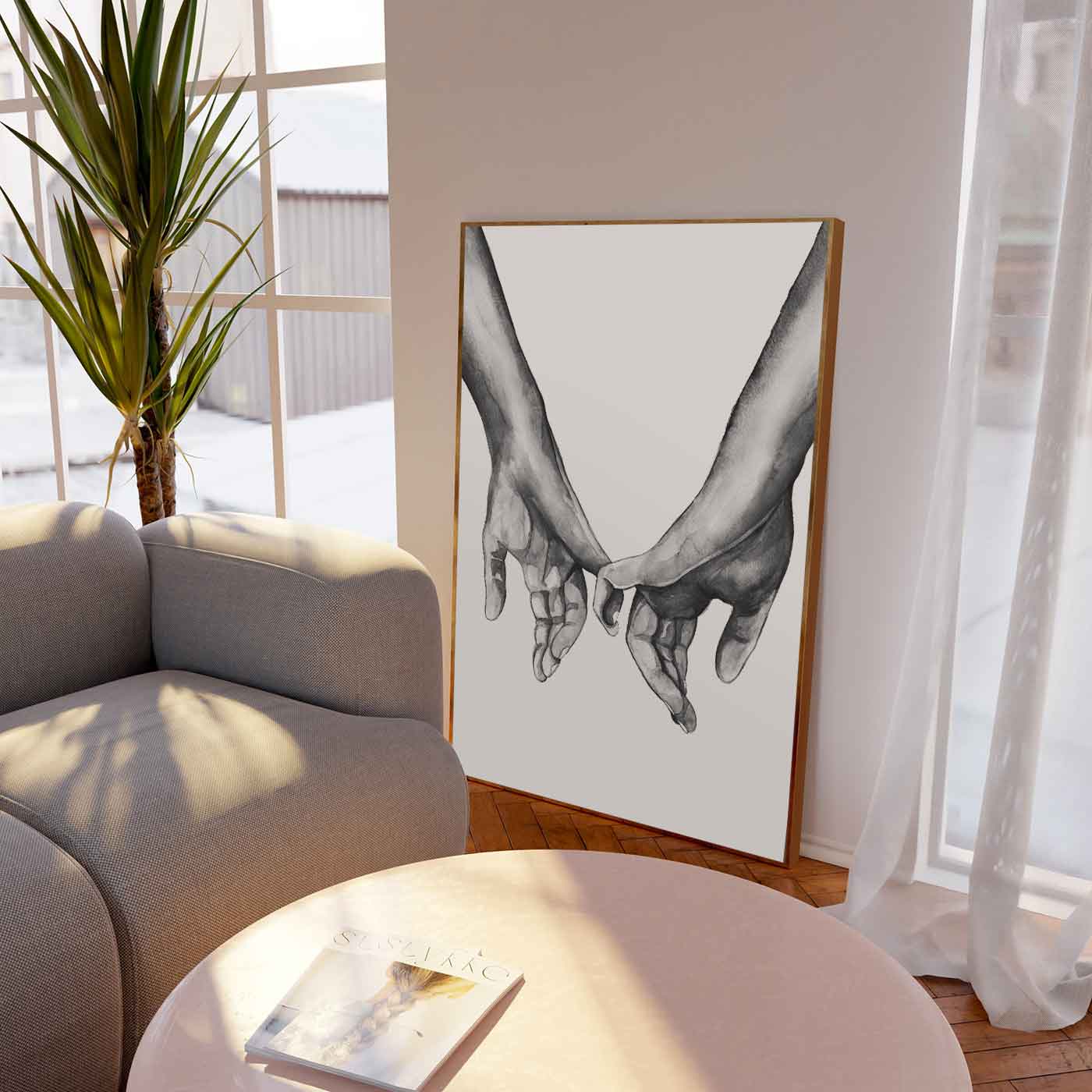 Watercolour Hands - xoxo print