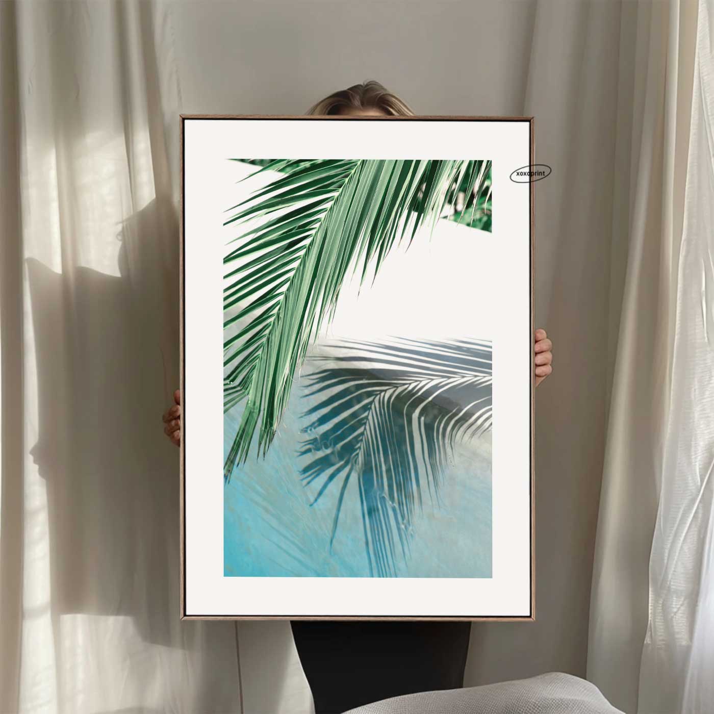 Tranh Poolside Palm Leaf - xoxo print