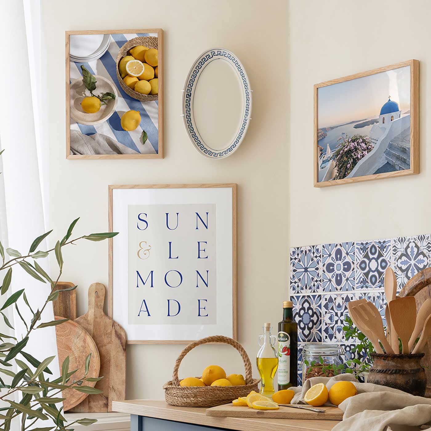Bộ 3 Tranh Zesty kitchen gallery wall - xoxo print